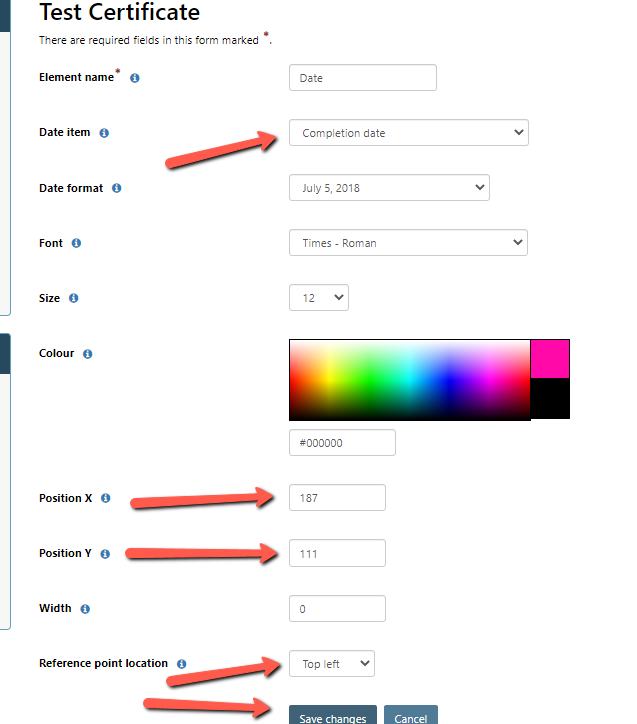 Custom Certificate- How to Change the date to Completion Date ...