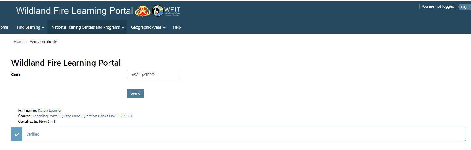 Where Do I Go To Check That A Certificate Is Valid Using The Certificate Code Learning Portal