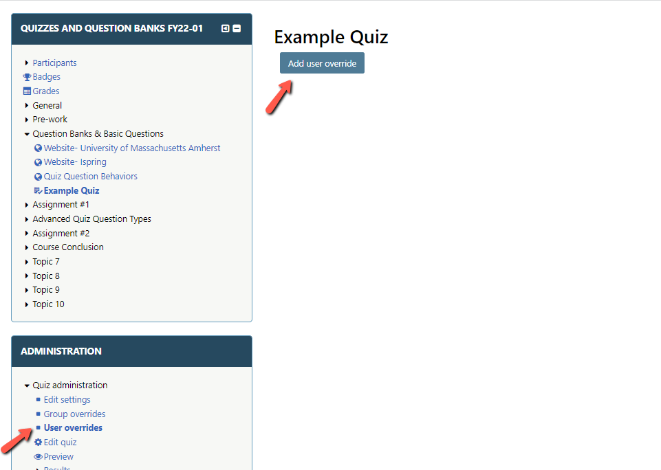 How do I allow a user to retake a test if all allowed attempts have ...
