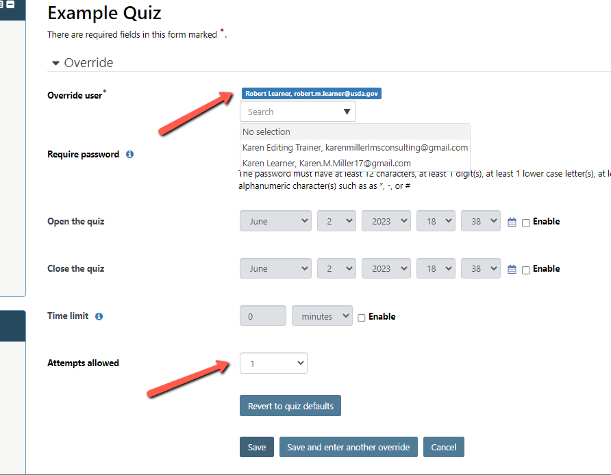 How do I allow a user to retake a test if all allowed attempts have ...